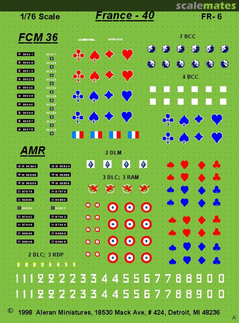 Light Tank FCM 36 & AMR 35, Aleran Miniatures FR-6 (1998)